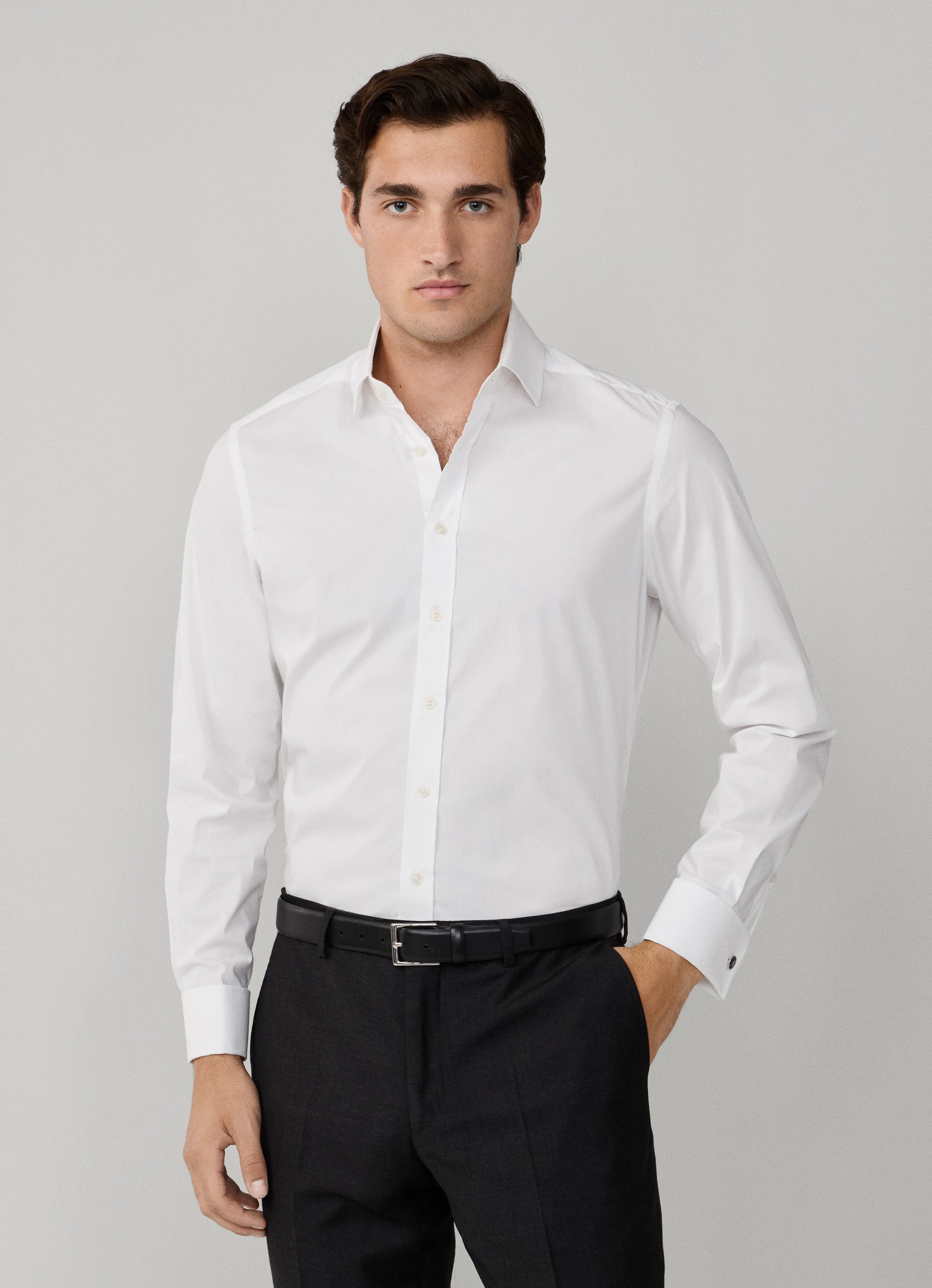TAILORED FIT STRETCH POPLIN SHIRT | Hackett