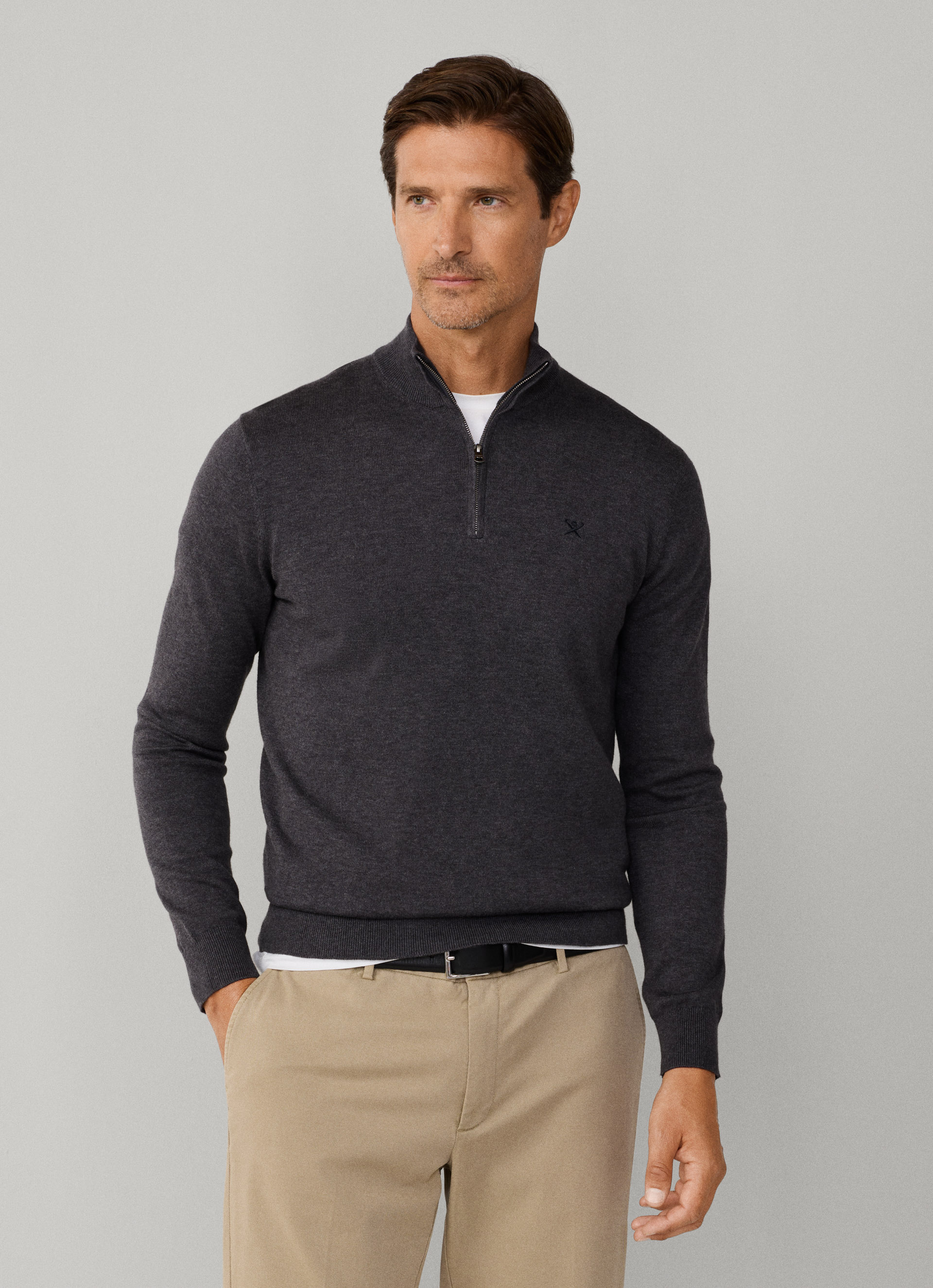 Cotton Quarter Zip Jumper | Hackett